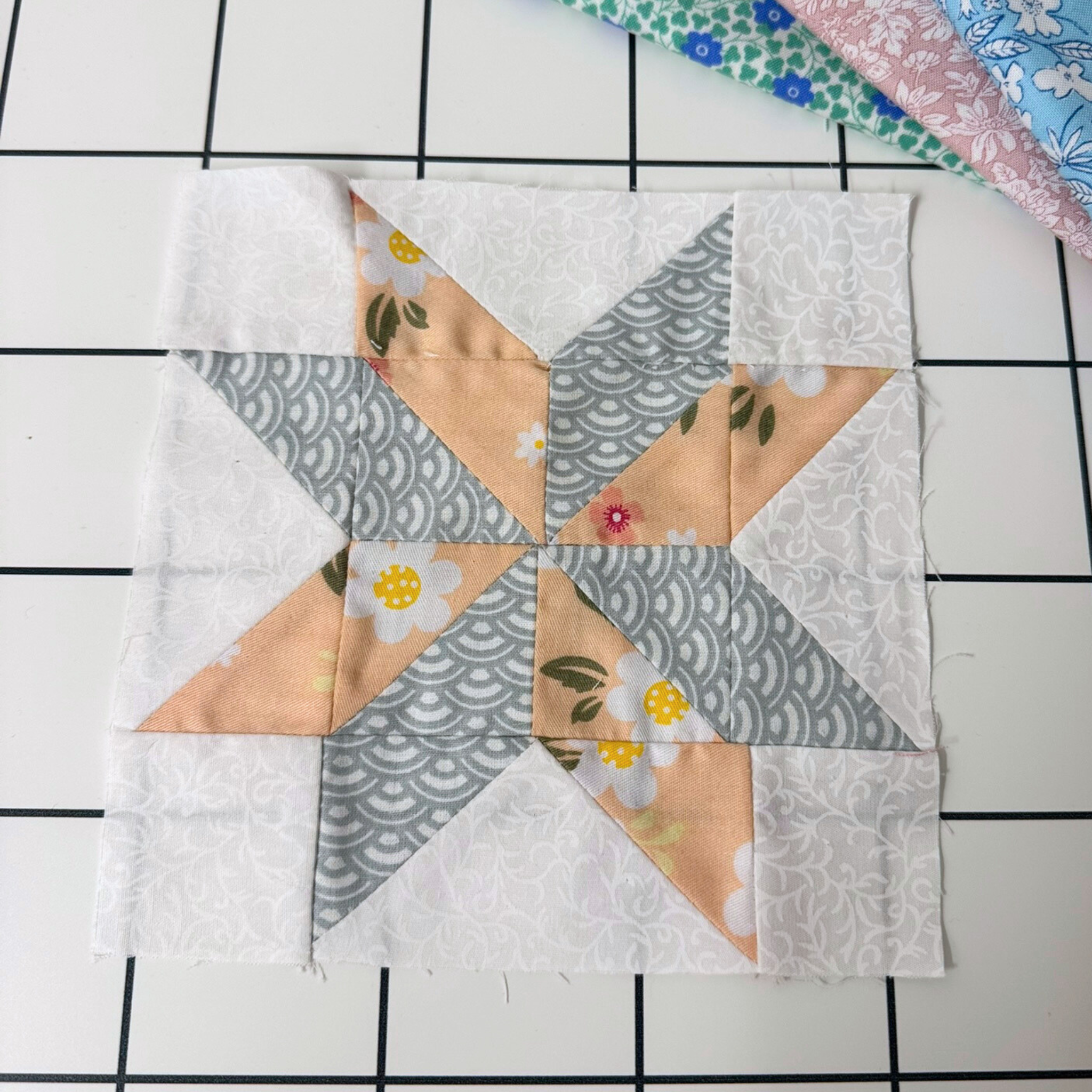 Diamond Star Quilt Block Pattern - 6" and 12" Size DIGITAL PATTERN ...